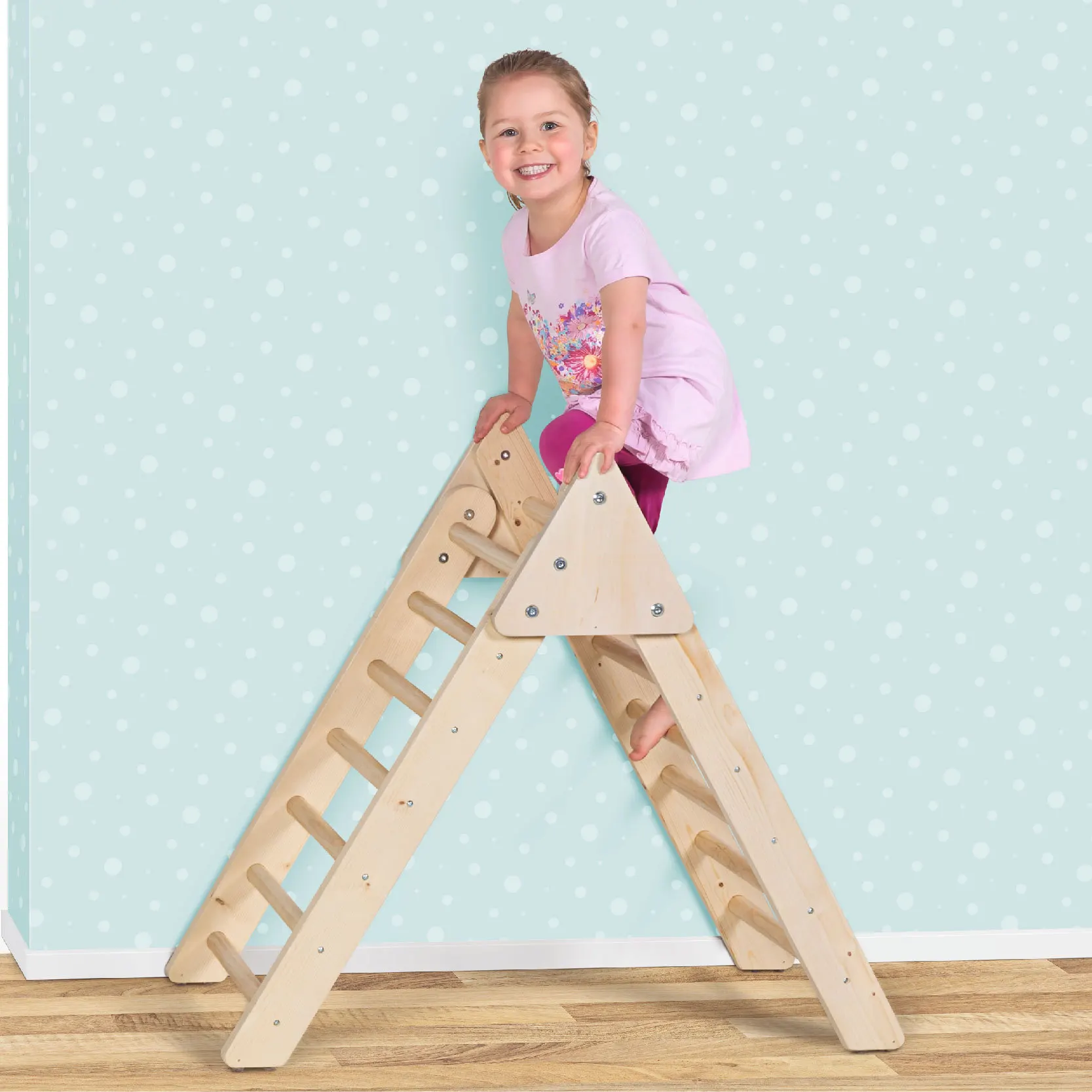 Wooden Montessori Foldable Piklers Triangle Climbing Arch Set of Three ...