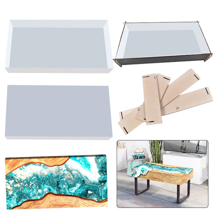 Irregular Resin Table Mold Set Adhesive Silicone Epoxy Resin Mold for ...