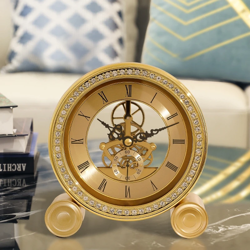 European Retro Silent Decor Clocks Quartz Craft Perspective Movement ...