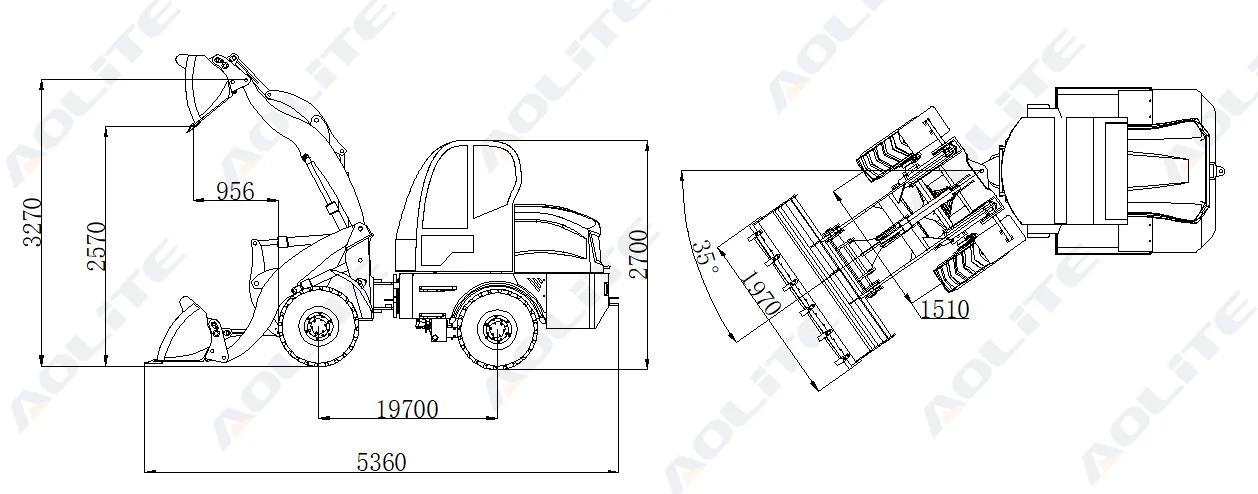 Aolite 615 New Energy Mini Electric Small Wheel Loader Front End Loader ...