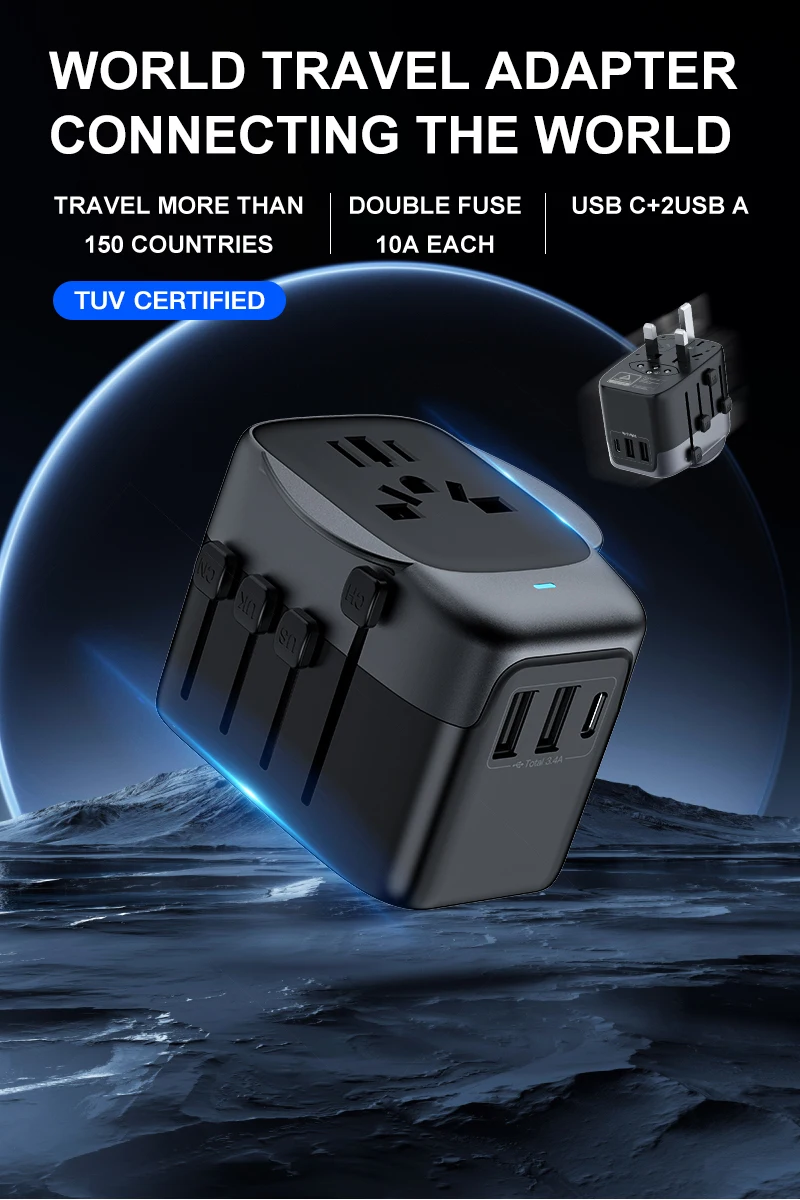 Universal Travel Plug Adapter Fast Charging Fast Charger Type C Power ...