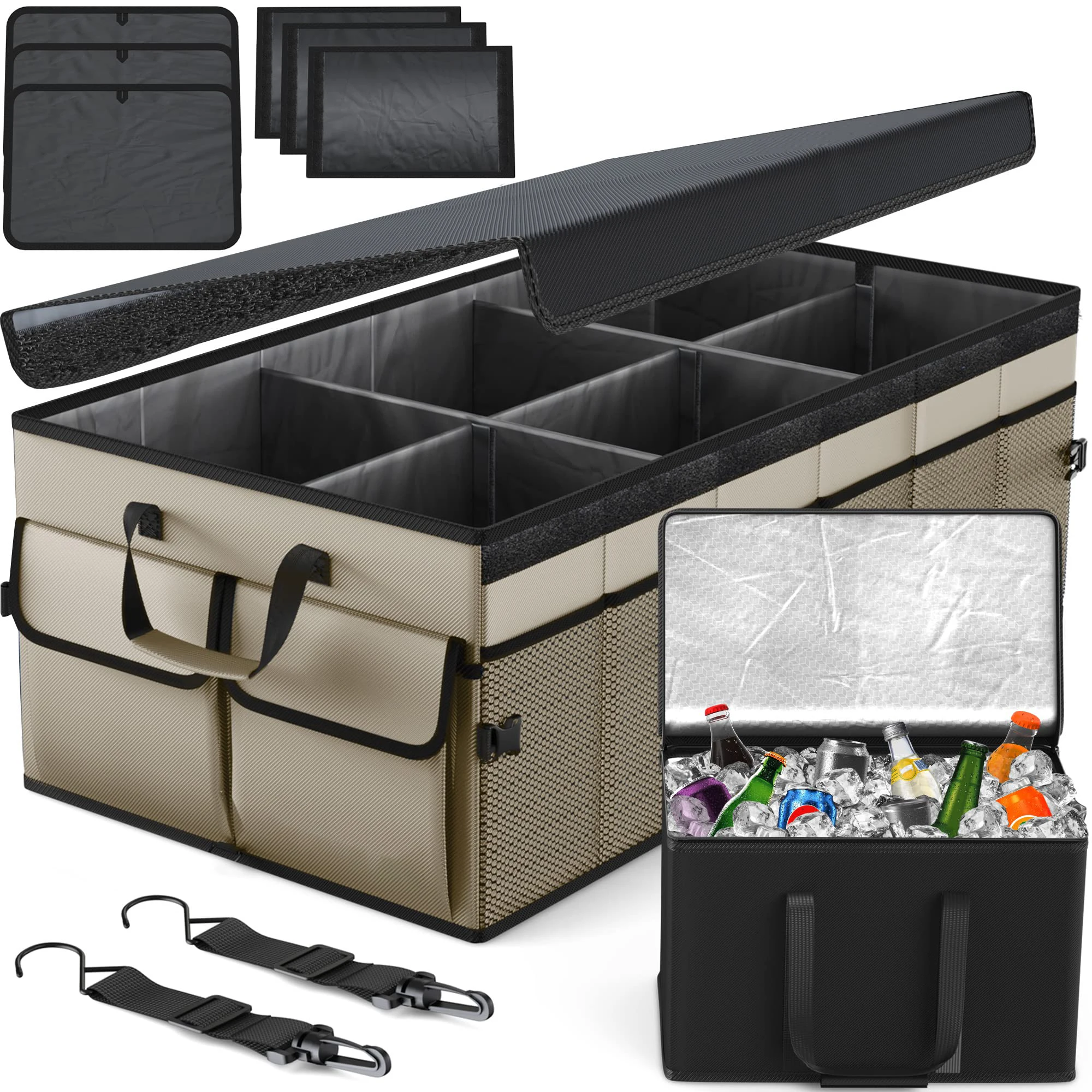 Custom Car Storage Organizer Collapsible SUV Trunk Organizer with Non ...