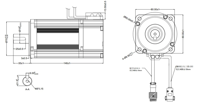 220V 750W Servo Motor with 17bit Encoder for CNC Machines