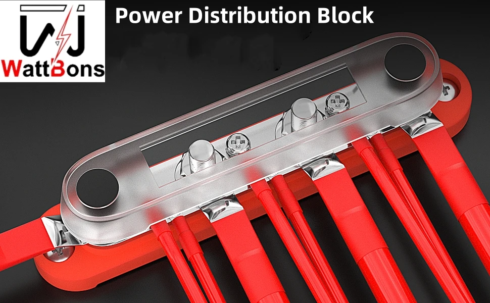 Marine Battery Ground Bus Bar Terminal Block 12V 48V 150A M8 Screw Stud ...