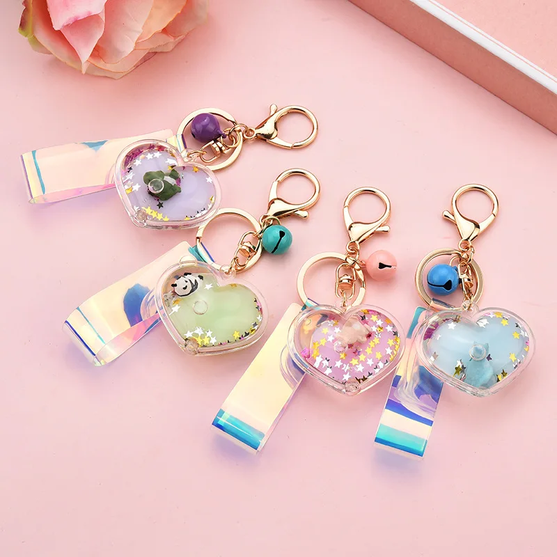New Arrival Sensory Timer Colorful Liquid Keychain for Children