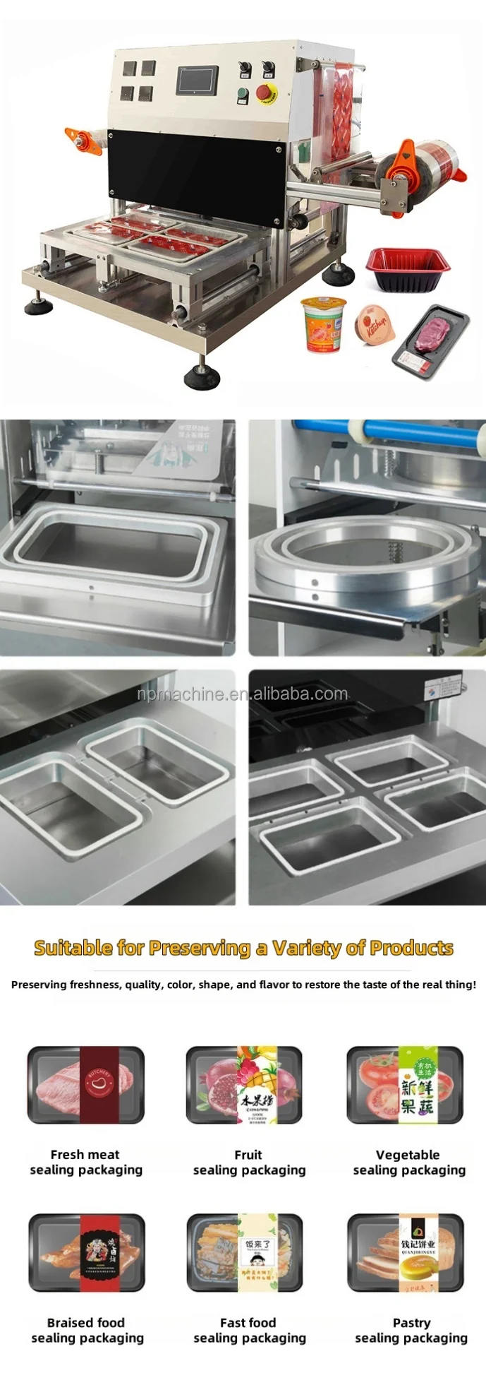 NP Brand Small Table Top Film Skin Package Meat Pack Sealer Automatic ...