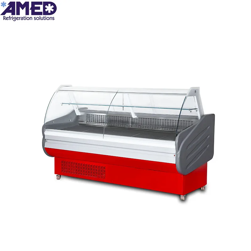 Amed Front Open Glass Door Butcher Display Cooler Meat And Deli Display ...