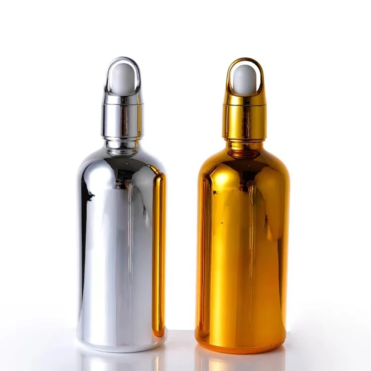 Luxury Gold Plated Glass Dropper Bottle Electroplated Gold Glass ...