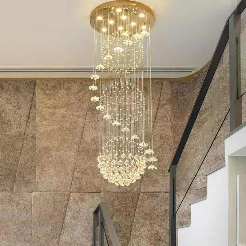 Modern Trend LED Crystal Chandelier for Stairs Ceiling Light