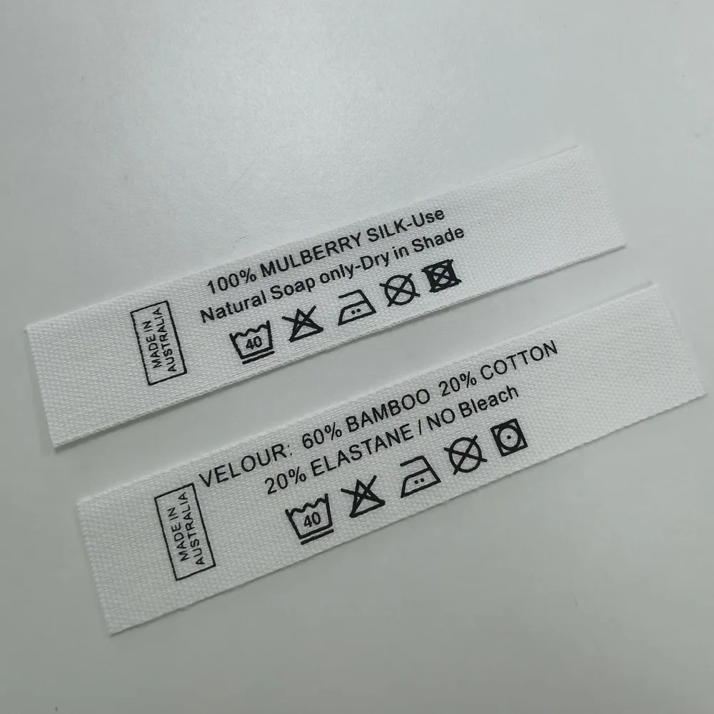 Very Cheaper Eco-friendly Brand Logo Clothing Care Cotton Label Printed ...