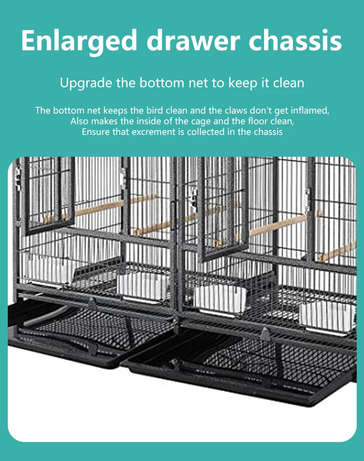 3 Levels Bird Layer Cages With 12 Stand Bars 12 Food Boxes For Parrots ...