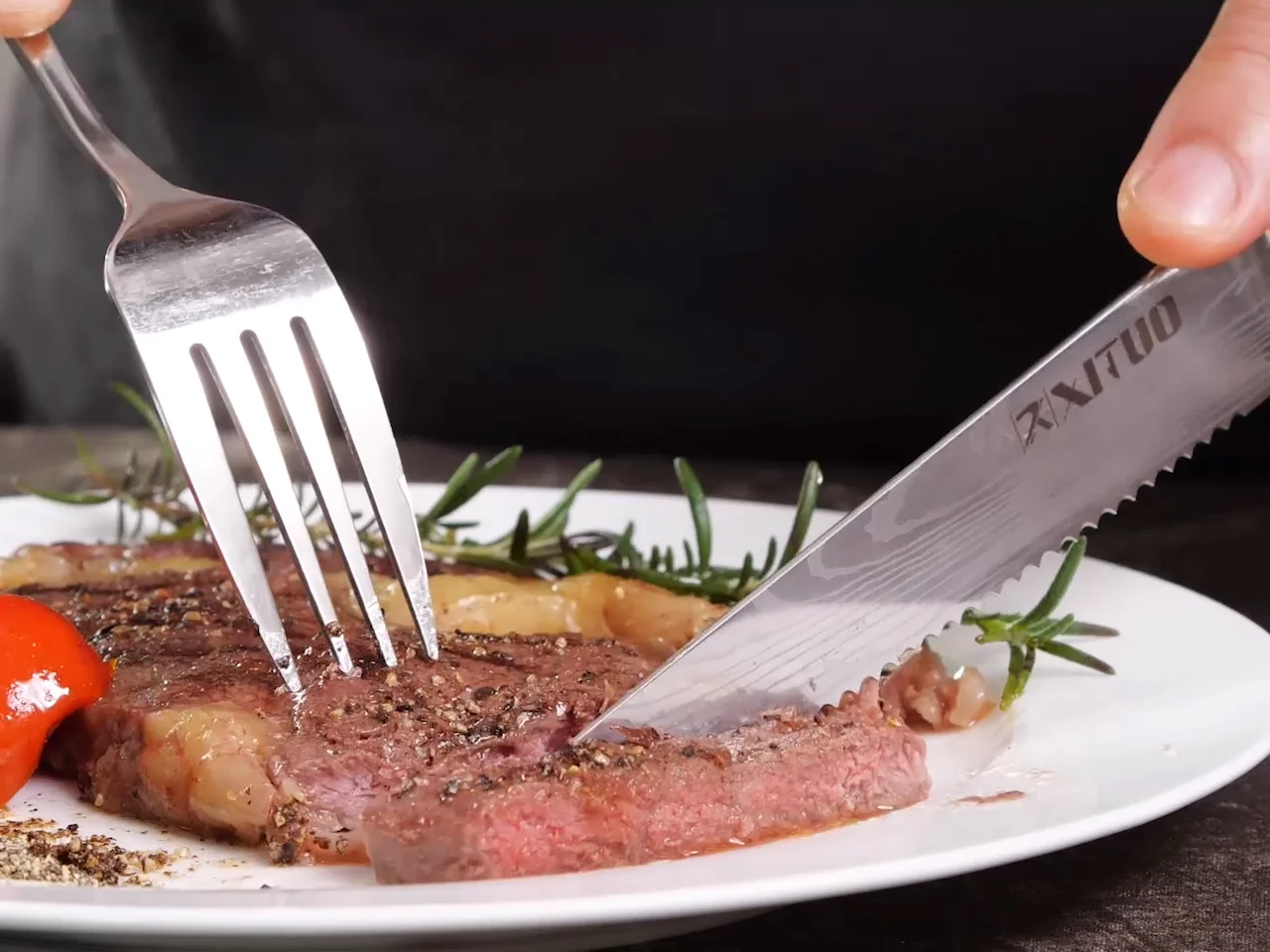 Xituo Sharp Steak Knife Set 7cr17 Stainless Steel Serrated Meat Slicing ...