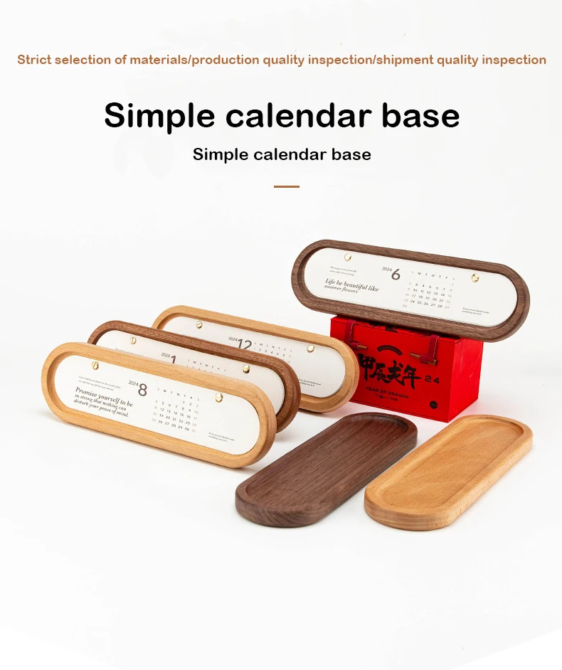 Factory Wooden Custom Calendar Stand Solid Wood Page Turning Calendar ...