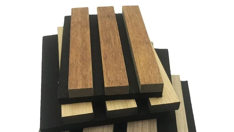White Oak Surface Wooden Slat Acoustic Wall Panels Slatted For Home Hot ...