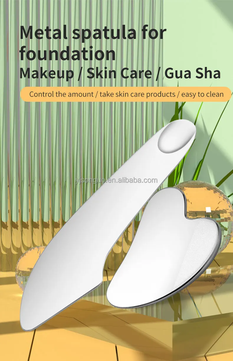 Hot Selling Stainless Steel Curved Makeup Foundation Spatula with Pouch