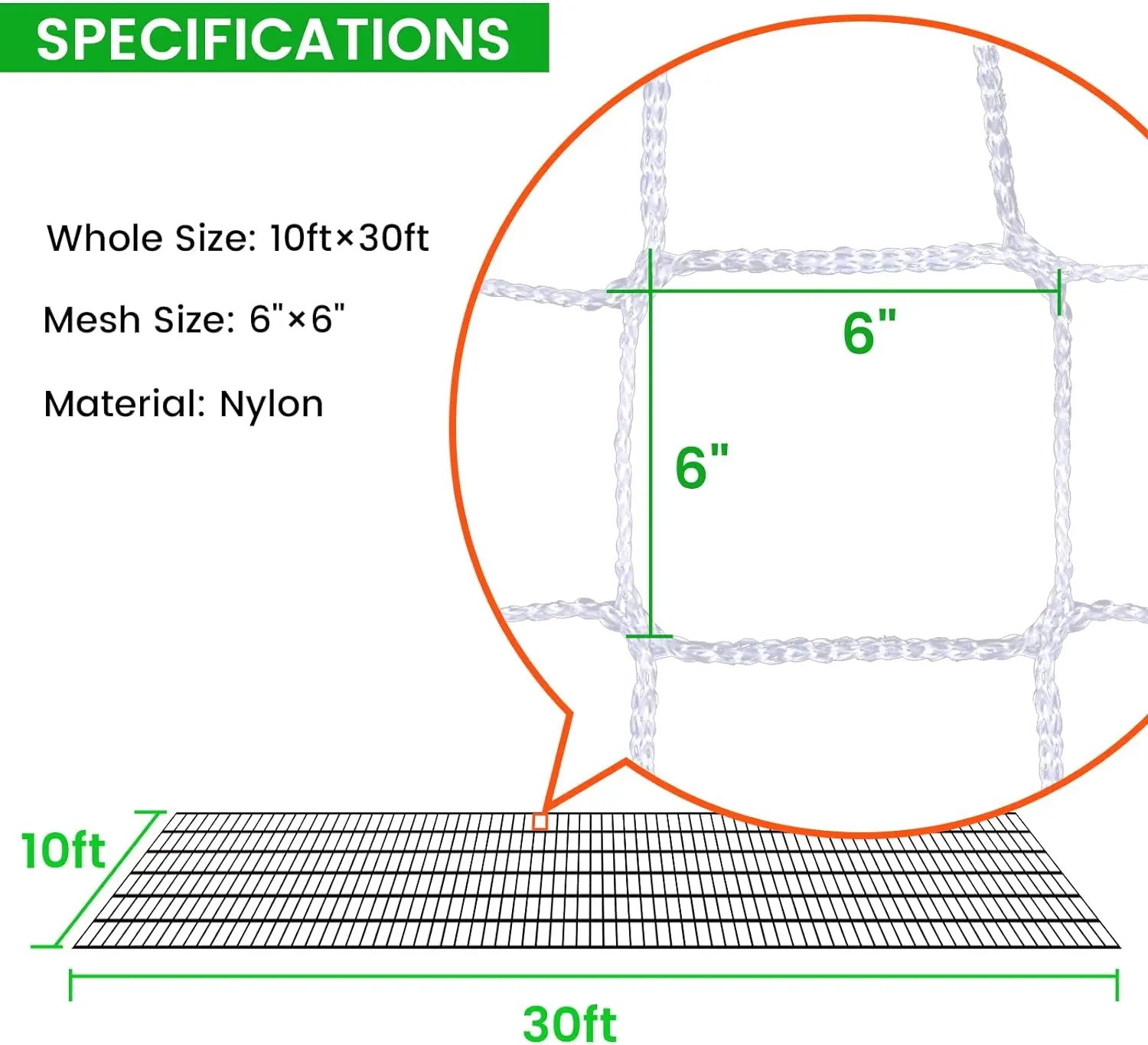 Knotless Soft Mesh Nylon Trellis Netting Bulk Roll Heavy-duty Garden ...