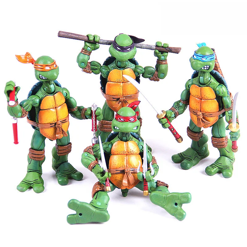 NECA 4-in-1 Set 7 Inch Teenage Mutant Ninja Turtles Action Figure PVC ...