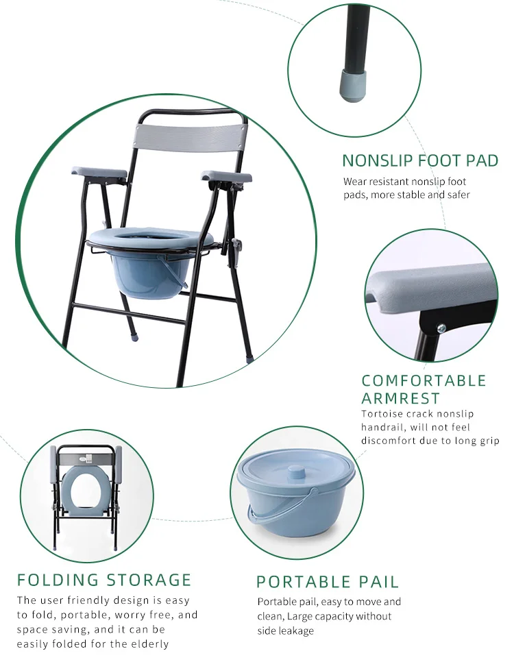 Bq600a Folding Plastic Commode Chair With Toilet Seat Commode Chair ...