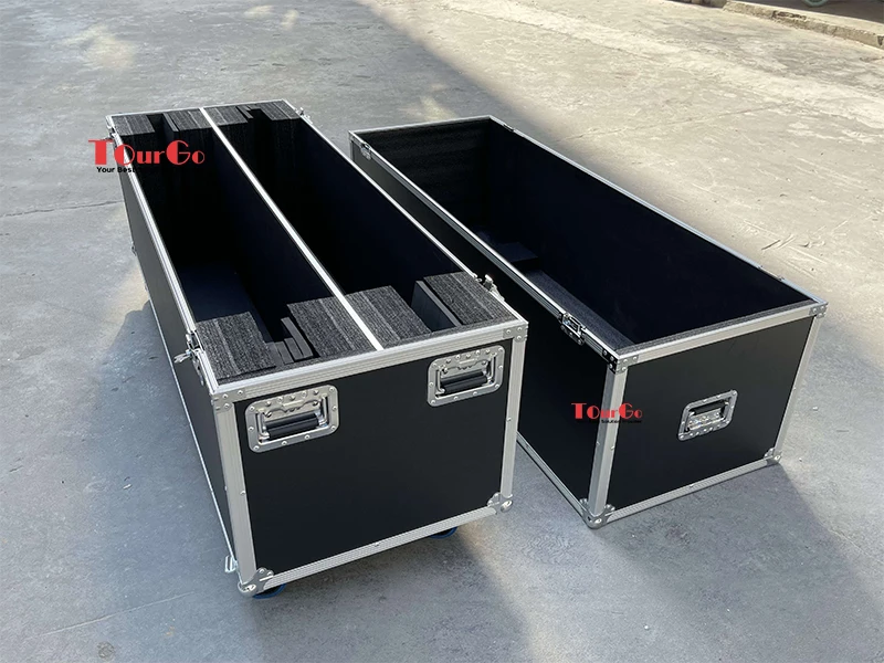 DUAL Universal Adjustable Stackable TV Flight Case with Wheels