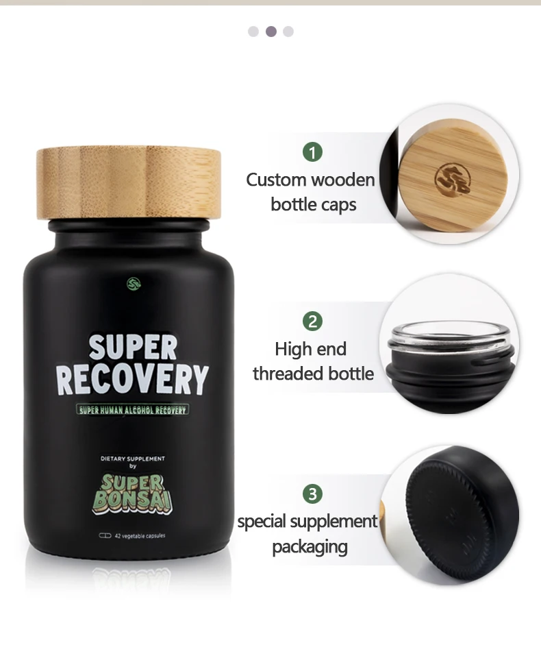 Empty Food Round Supplement Bottle For 60 Capsules Glass Pill Bottle ...