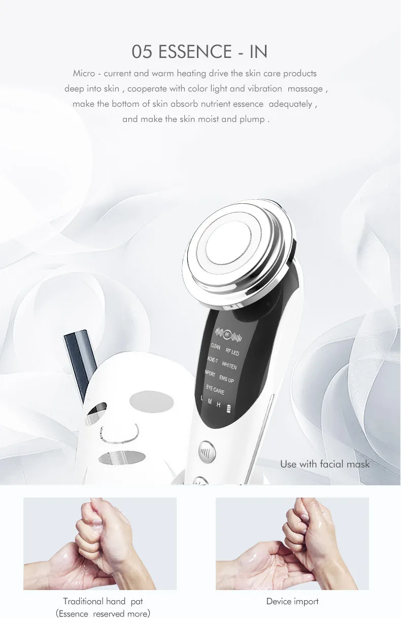 AOSO Facial Massager - Intelligent Metal Guide Head Skin Rejuvenation ...