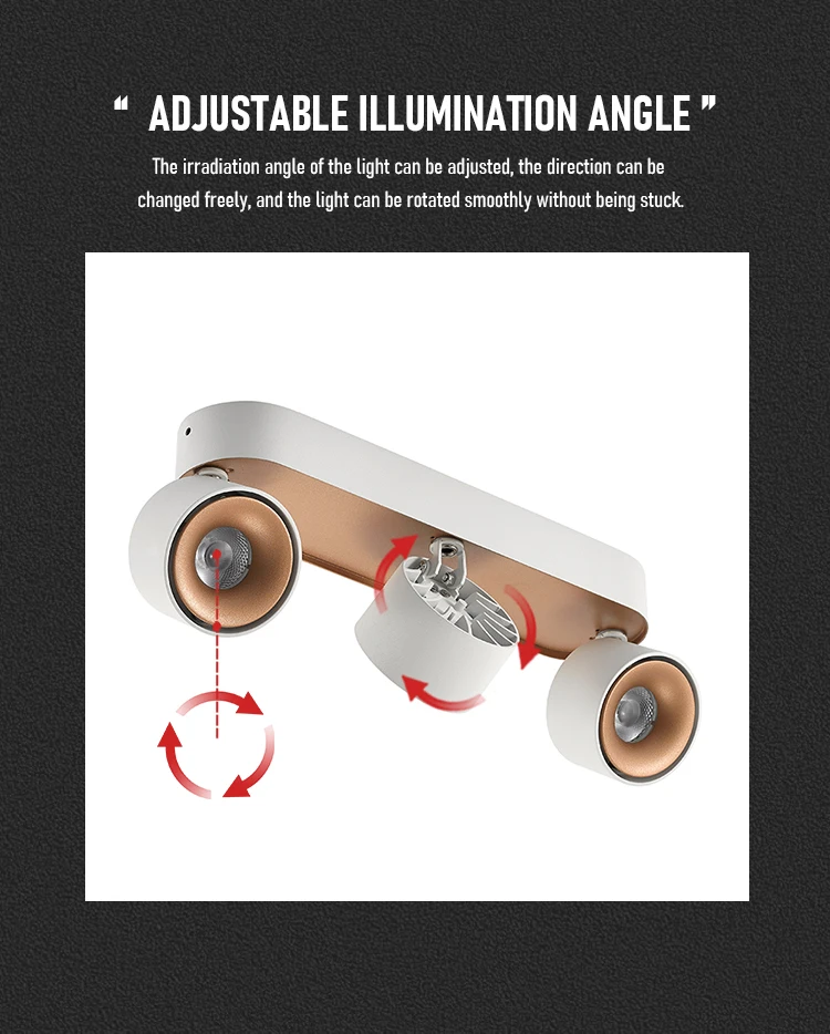 Mini Spotlights Surface Mounted Downlight Ceiling Bedroom Three-head ...