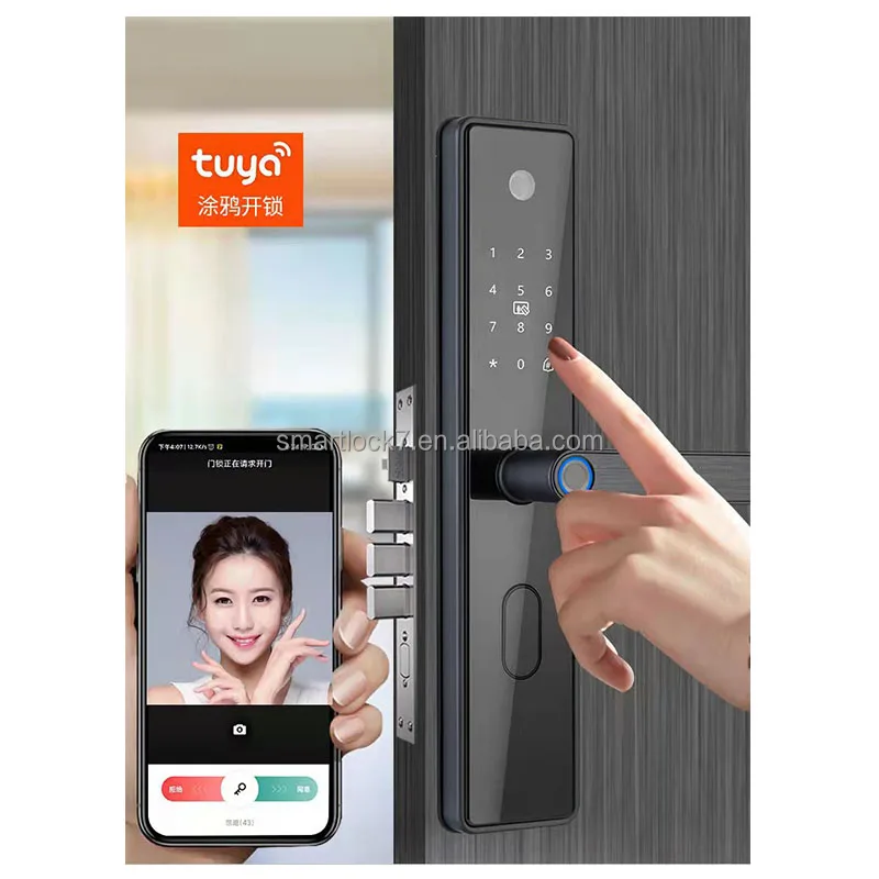 Tuya Smart Lock with Camera Biometric Fingerprint Keyless Card Digital ...
