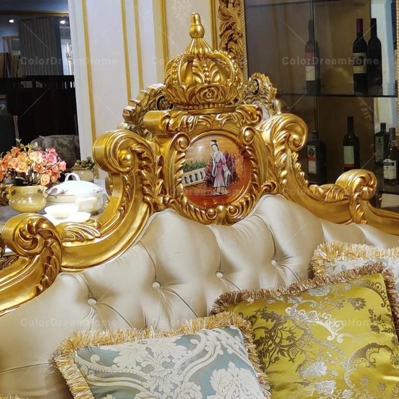 Royal Solid Wood Carved Living Room Set - Baroque Gold Luxury