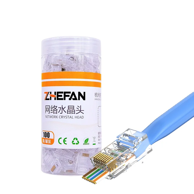 Zhefan Network Cable Utp Rj 45 Rg45 Ethernet Rj45 Pass Through 8p8c ...