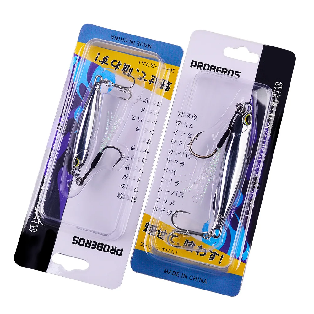 10g-80g Metal Shining Mackerel Jigging Lure Attaching Hook With Feather ...