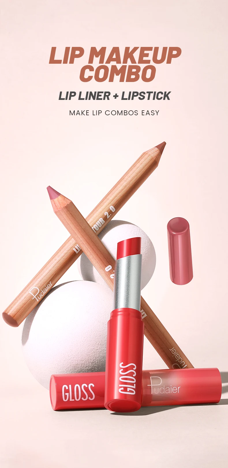 Wholesale Lip Gloss Kit Glossy Lipstick and Matte Lip Liner Vegan Set ...