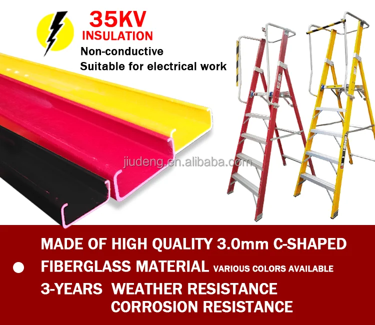 Industrial Fiberglass Platform Folding Step Ladders Insulation Safety ...