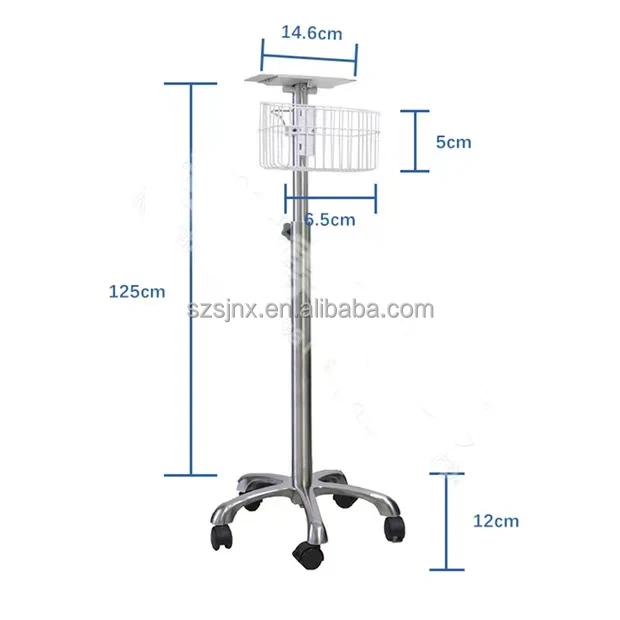 Stainless Steel Ecg Monitor Trolley Cart Hand Carts Trolley Adjustable ...