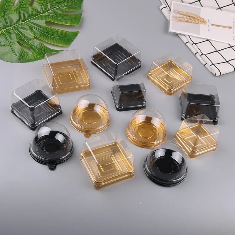 50pcs Clear Plastic Mini Mooncake Boxes - Perfect for Desserts