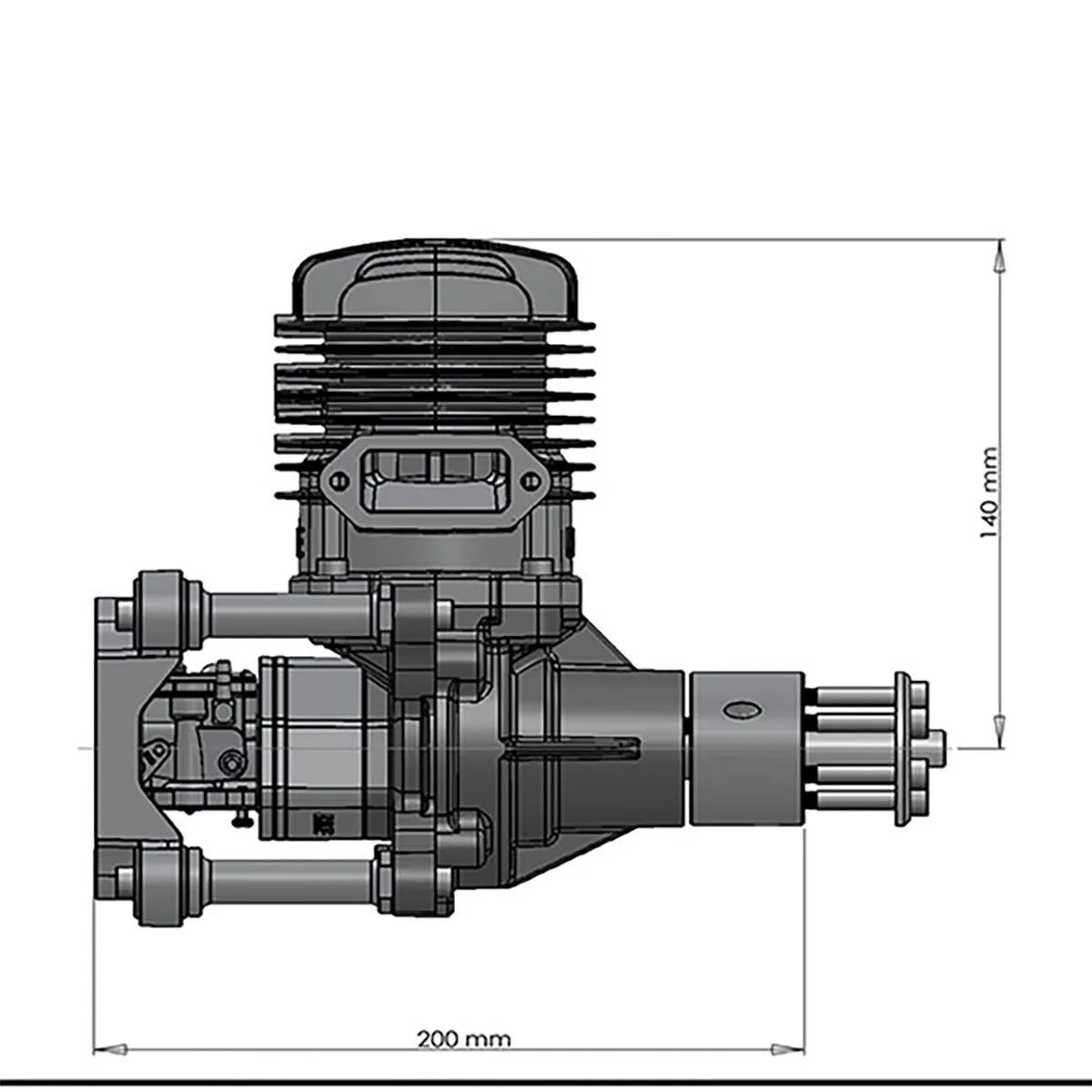 Dle85 Drone Gasoline Engine Single Cylinder Two-stroke Side Exhaust ...