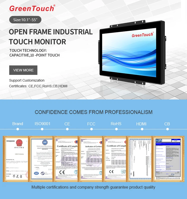 GreenTouch 21.5" 10-Point Capacitive Touch Screen Monitor - IK08 Vandal ...