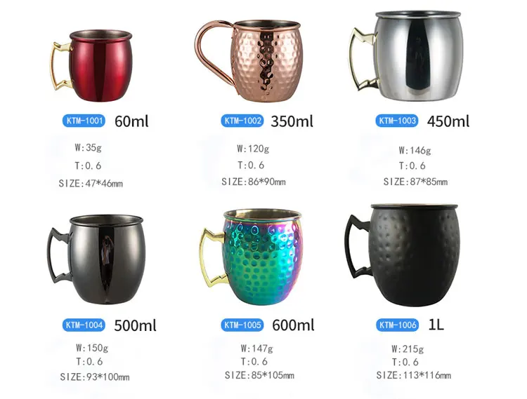 Custom Moscow Mule Copper Mugs - Set of 4 Premium Gift