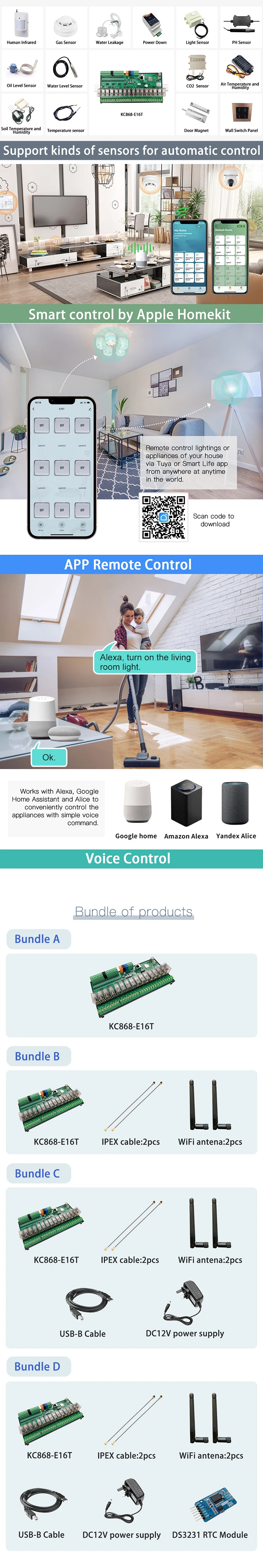 Kincony KC868-E16T Smart Switch - Tuya ESP32 Development Board