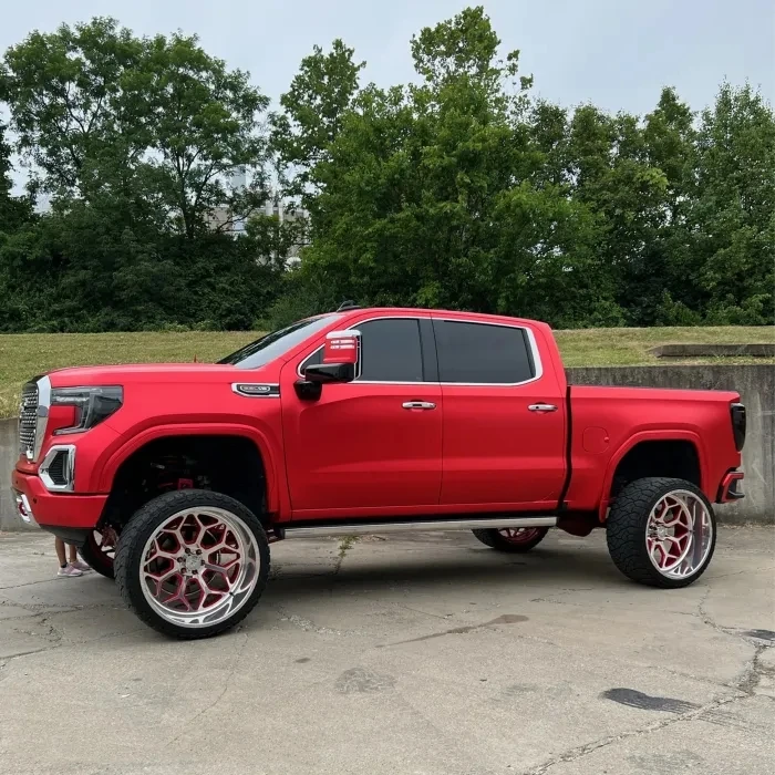 3M Matte Chrome Red Car Stickers - Glossy Vinyl PET PVC Self-Adhesive ...