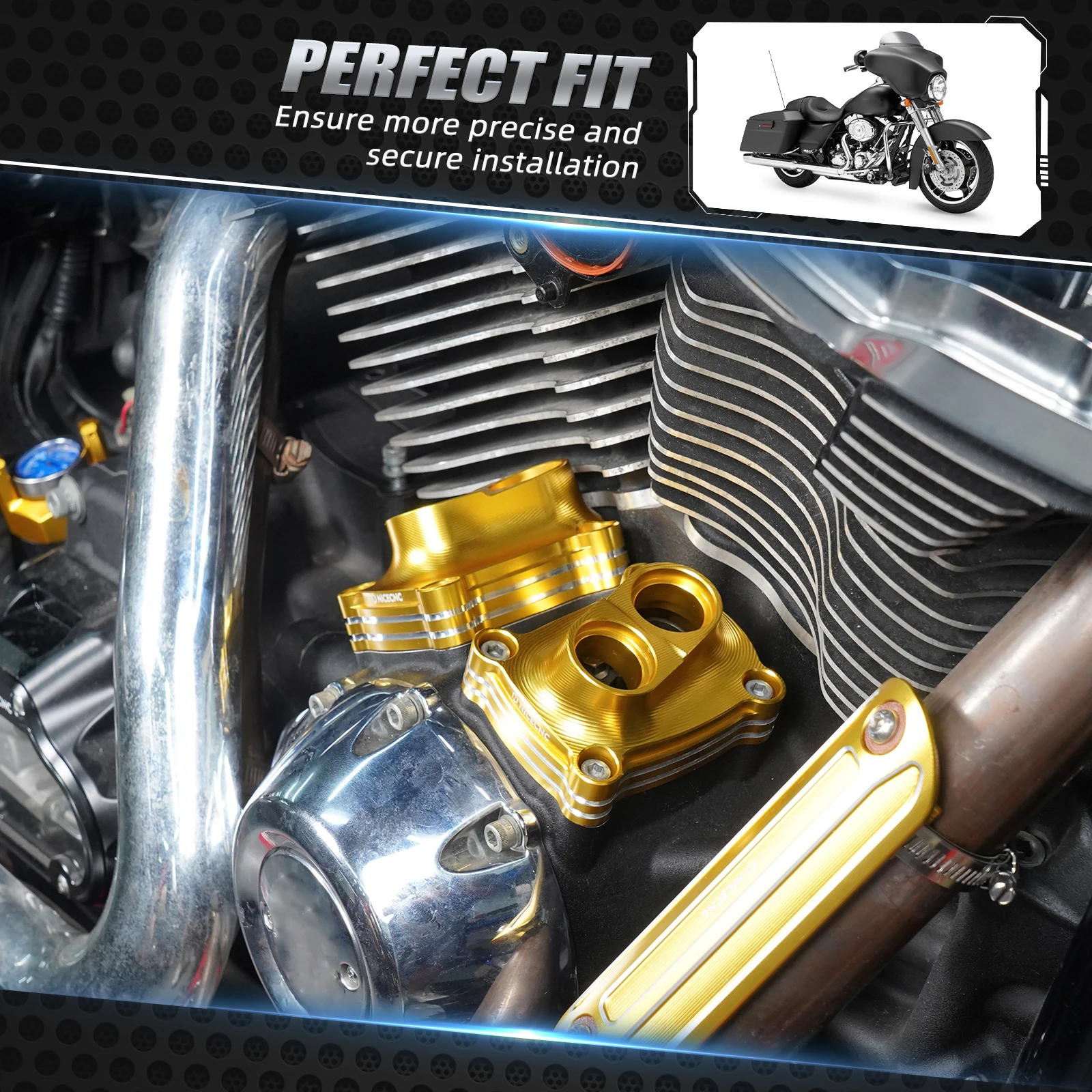 Nicecnc M8 Tappet Block Covers Set for Harley Street Glide