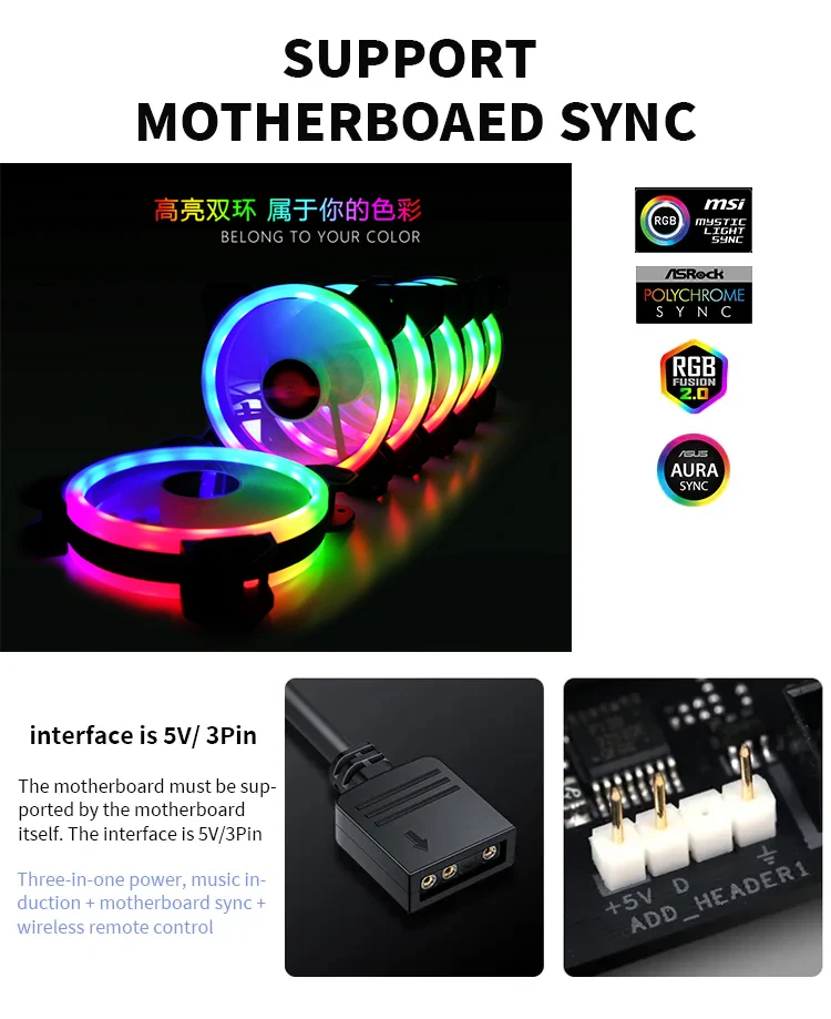 Oem Rgb Electrical Cooling Fans Pc Case Rgb Led Lights Cpu Cooler ...