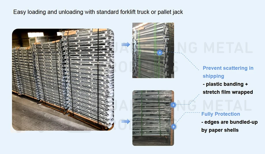 Australia gravity lock design galvanized storage stackable foldable ...