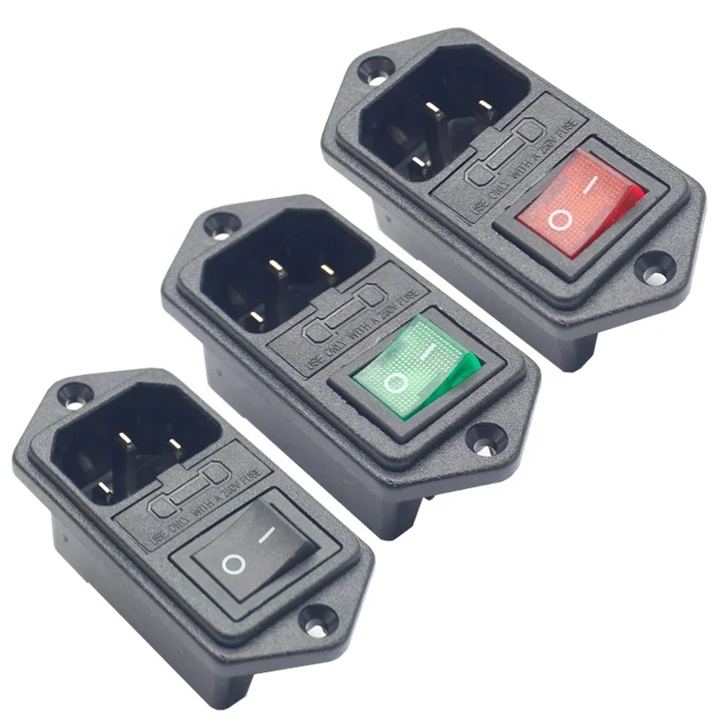 IEC Electrical Switch Connector Female Plug AC Power Inlet