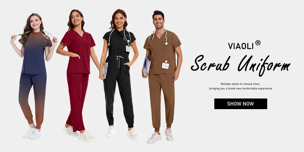 Stretchy Surgical Uniforms Medical Scrubs Sets for Women&Men Custom ...