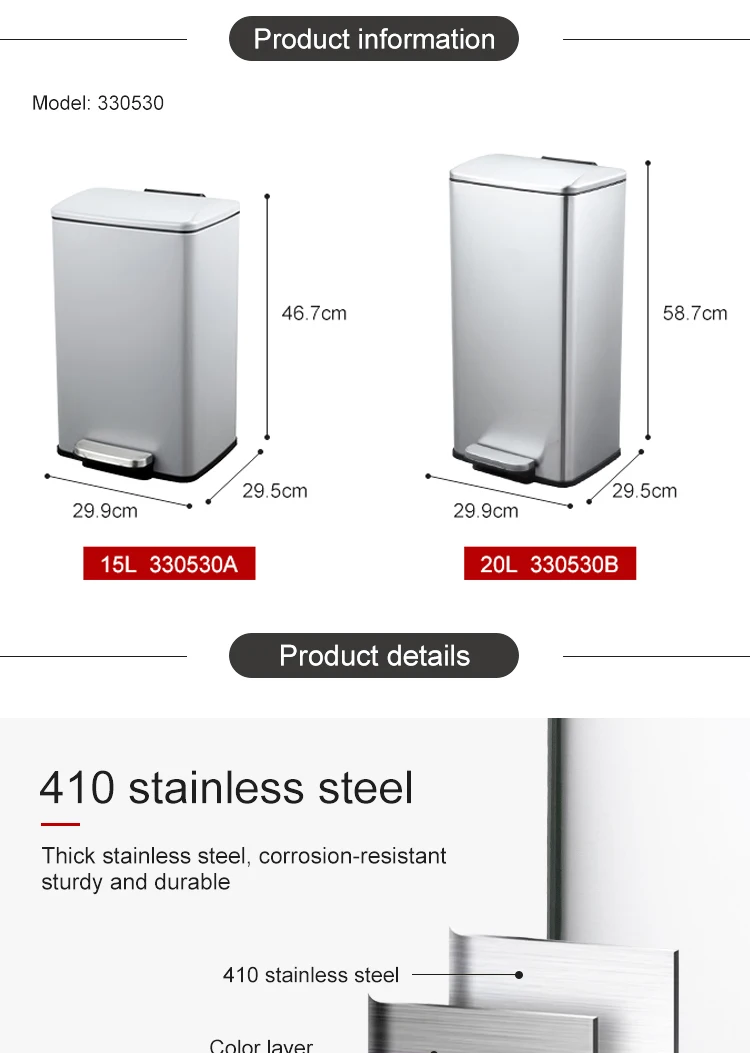 Kitchen Stainless Steel Foot Operated Best Waste Dust Bin Trash Bin ...