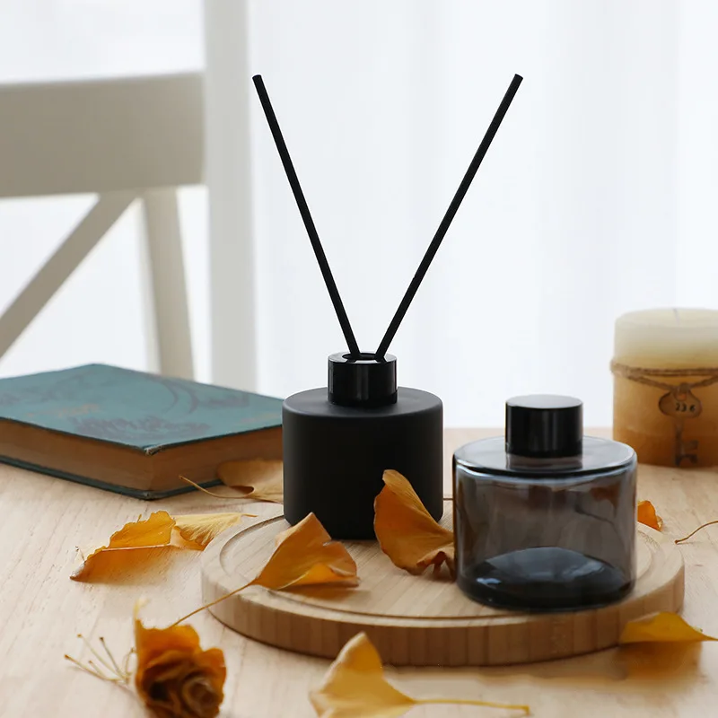 100ml Classic Luxury Empty Matte Black White Round Reed Diffuser Glass ...