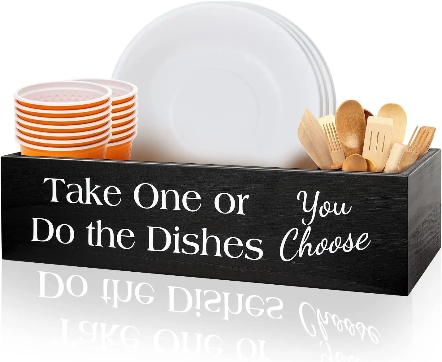 Kitchen Countertop Paper Tray Rack - Wooden Disposable Tableware ...