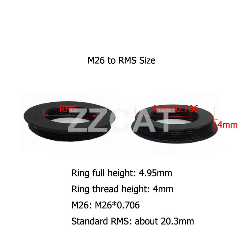 M25 M26 M27 M32 to RMS Thread Adapter for Microscope Lenses