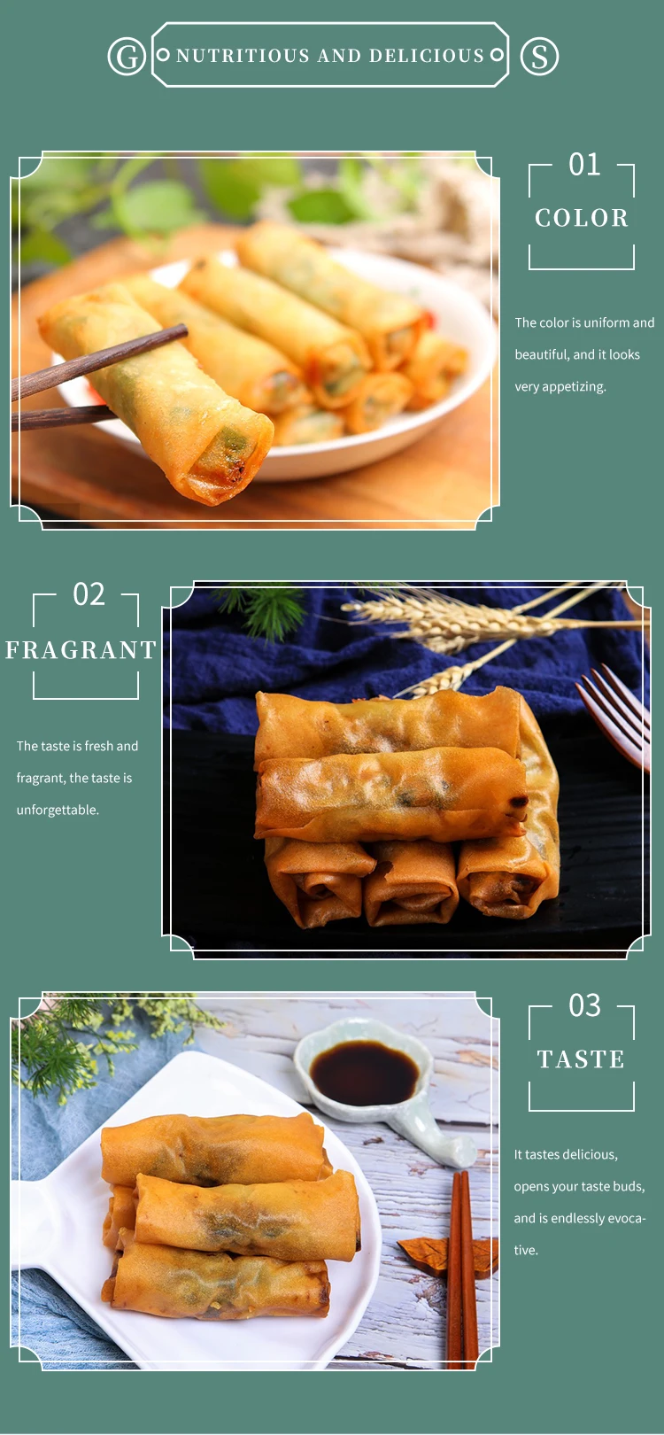 Chinese Frozen Iqf Spring Rolls Fried Instant Food Frozen Vegetarian ...