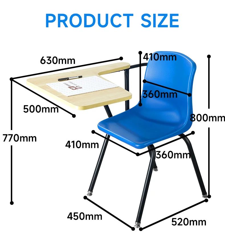 School Furniture Student Chairs Plastic School Chair With Writing Board ...
